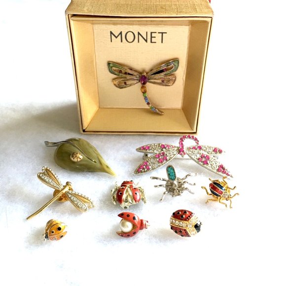 Estate | Jewelry | Ladybug Dragonfly Insect Brooch Lot Vintagenew Bug ...